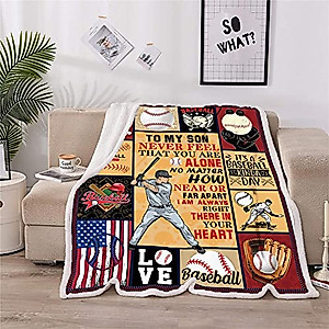 Juirnost to My Son Blanket Gifts,Son Birthday Gifts in Baseball,Son Blanket from Mom Dad,Birthday Gifts for Son Adult,Sweet 16 Gift Ideas,College Graduation Gifts for a Son Positive Encourage Blanket