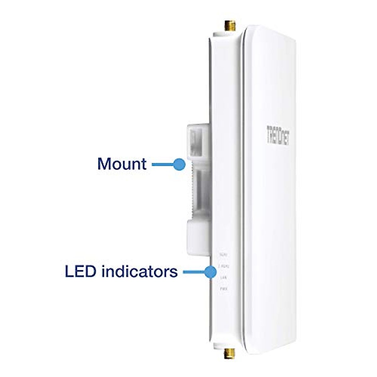 TRENDnet 5 DBI Wireless AC1300 Outdoor PoE+ Omni-Directional Access Point, TEW-841APBO, 4 X 5 DBI Omni Directional Antennas, Point-to-Point & Point-to-Multi-Point WiFi Bridging, IEEE 802.3AT PoE+