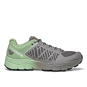 SCARPA Women's Spin Ultra Trail Shoes for Hiking and Trail Running - Shark/Mineral Green - 8 Women/7 Men