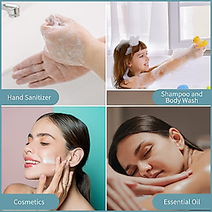 Qeirudu 8 oz Clear Plastic Empty Bottles with Disc Caps and Labels, 12 Pack Refillable Travel Containers Squeezable Lotion Bottles for Cream Shampoo Conditioner