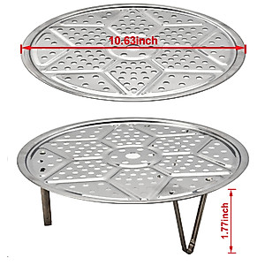 11” Pressure Cooker Canner Rack, Round Food Grade Stainless Steel Steamer Rack, Steaming Tray Stand, Cooking Toast Bread Salad, Compatible with Presto, All-American and More, Easy to clean, 2 Pack