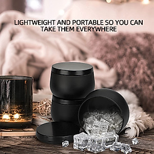 Timueetech 24 Pcs All-Black 8oz Candle Tins and 24 Pcs Wooden Candle Wick Centering Device and 32pcs Candle Label, All-Black 8oz Candle Tins Inside and Outside, Empty Candle Jars with Lids Bulk