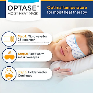 Optase Moist Heat Mask – Heated Eye Mask for Dry Eyes With HydroBead Technology – Washable, Microwaveable Compress – Holds Heat for 10 Minutes