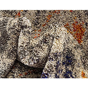 Unique Loom Vita Collection Modern Over-Dyed Center Medallion Vintage Area Rug, 8 ft x 8 ft, Gray/Ivory