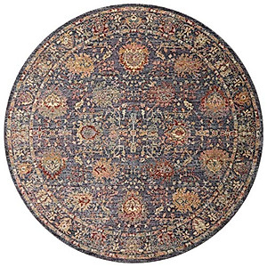 Loloi Giada Collection GIA-01 Grey / Multi, Traditional Area Rug, 5'-0" x 5'-0" Round