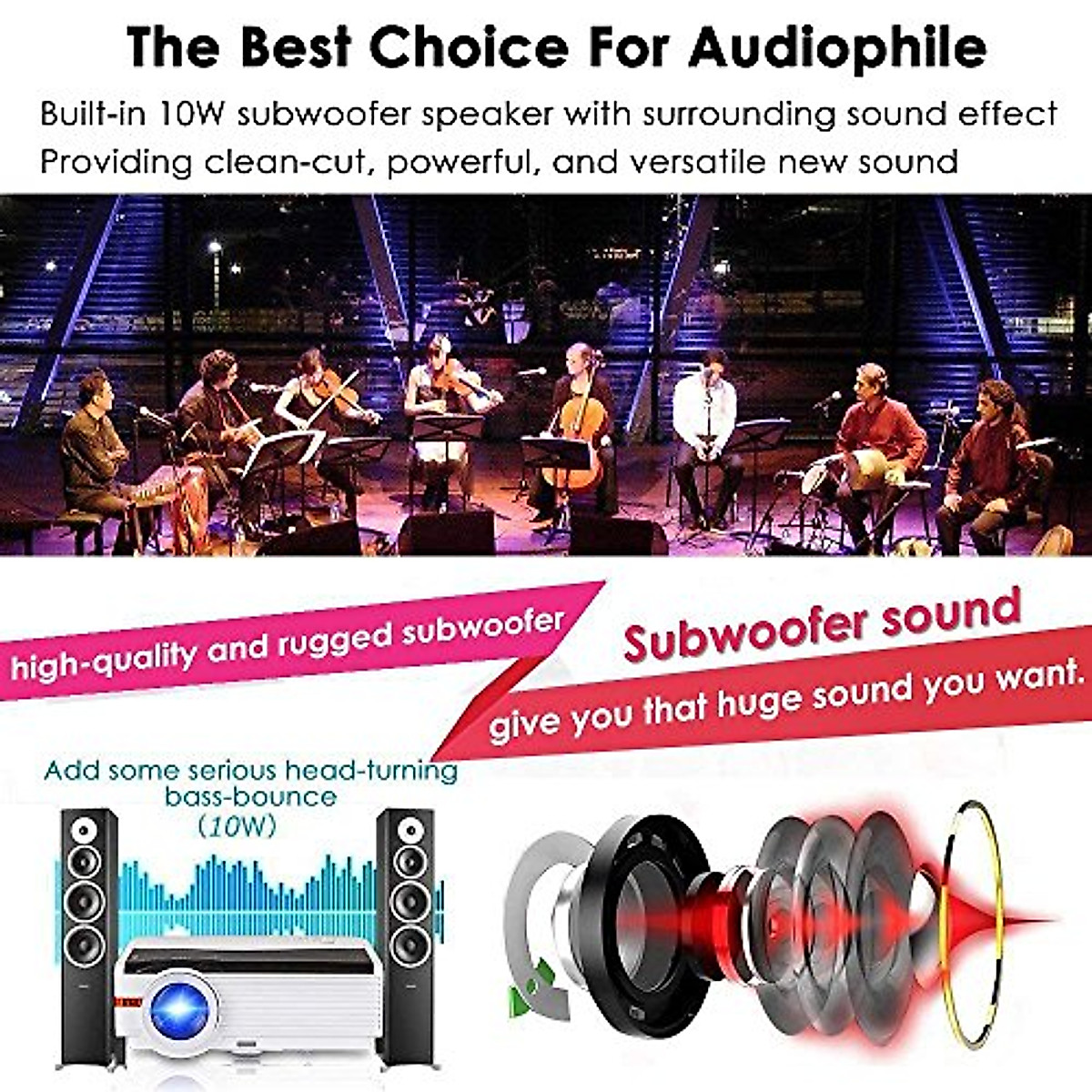 Video Projectors 1080p 4200 Lumens, HD Projector LCD LED 200" Widescreen Multimedia WXGA Home Theater Projector Work with Laptop TV Stick Xbox Bluray Player DVD Wii PS3 PS4 Outdoor Movie Proyector