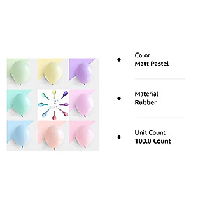 Brontothere Pastel Party Balloons 12 inches 100pcs Assorted Color Birthday Balloons Kid's Baby Shower Balloons