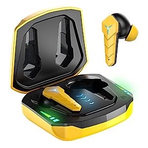 KINGSTAR Wireless Gaming Earbuds, Bluetooth 5.0 Game Earphones with Microphone in-Ear Gaming Headphones Noise Cancelling Earbuds Auto Pairing Ture Wireless Ear Buds for iOS Android