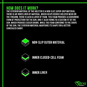 Sticky Holsters Taser Holster for Concealed Carry for Men and Women - Taser C2/Bolt - Can Fit Taser C2/Bolt - Ambidextrous Design, Inside Waistband (IWB) and Pocket Carry; Black