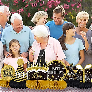 50th Birthday Honeycomb Centerpiece Decoration for Boys Girls Table Sign Decoration for Party Favors [9 Pieces]