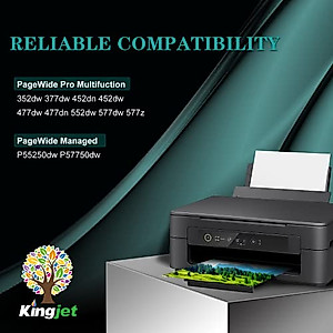 Kingjet Compatible Ink Cartridge Replacement for HP 972A 972 (1 Black) Work with PageWide Pro 477dn 477dw 577dw 577z 552dw 452dn 452dw 352dw 377dw P55250dw P57750dw Printers