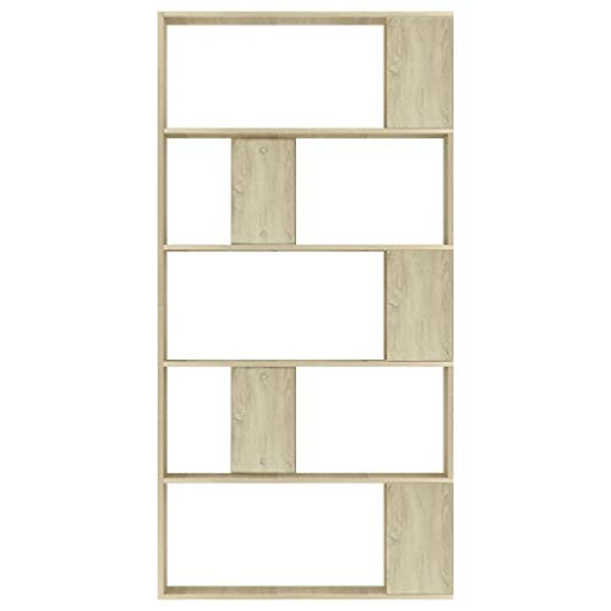 YITHOPI Bookshelf Storage Shelves Featuring a Sleek Multifunctional Plant Flower Stand Storage Rack Shelves Bookcase for Home Office Book Cabinet/Room Divider Sonoma Oak 31.5"x9.4"x62.6" Chipboard