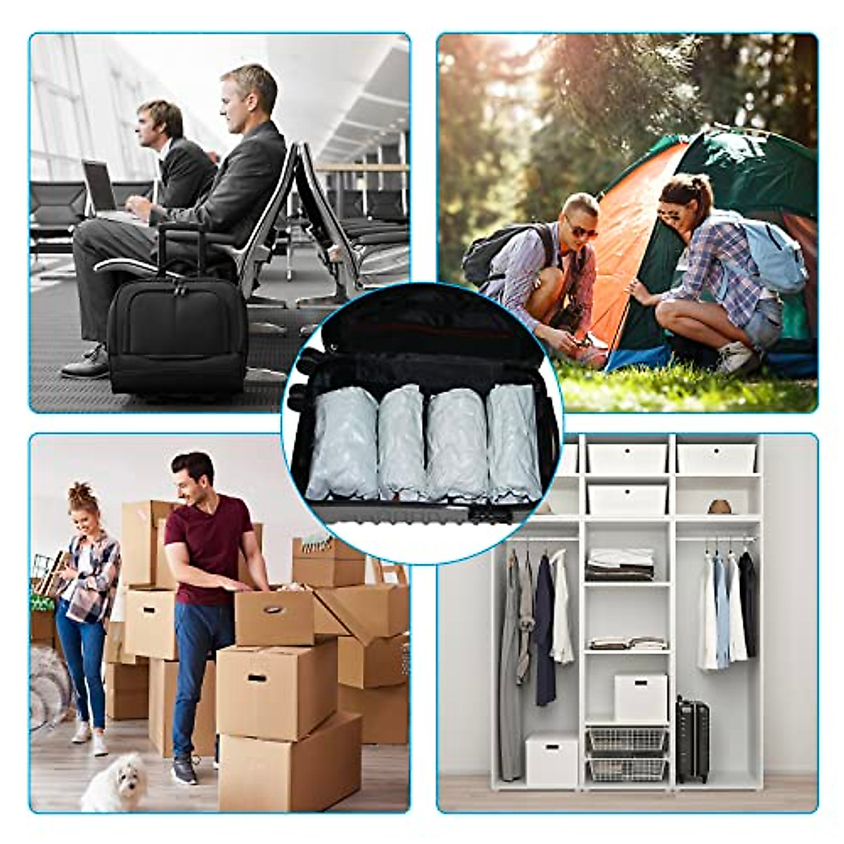 COSadiman TAILI Vacuum-compressing 10Pcs Travel Compression Bags Vacuum Packing Roll Up Travel Space Saver Bags for Luggage Cruise Ship Essentials No Pumps Needed (Small)