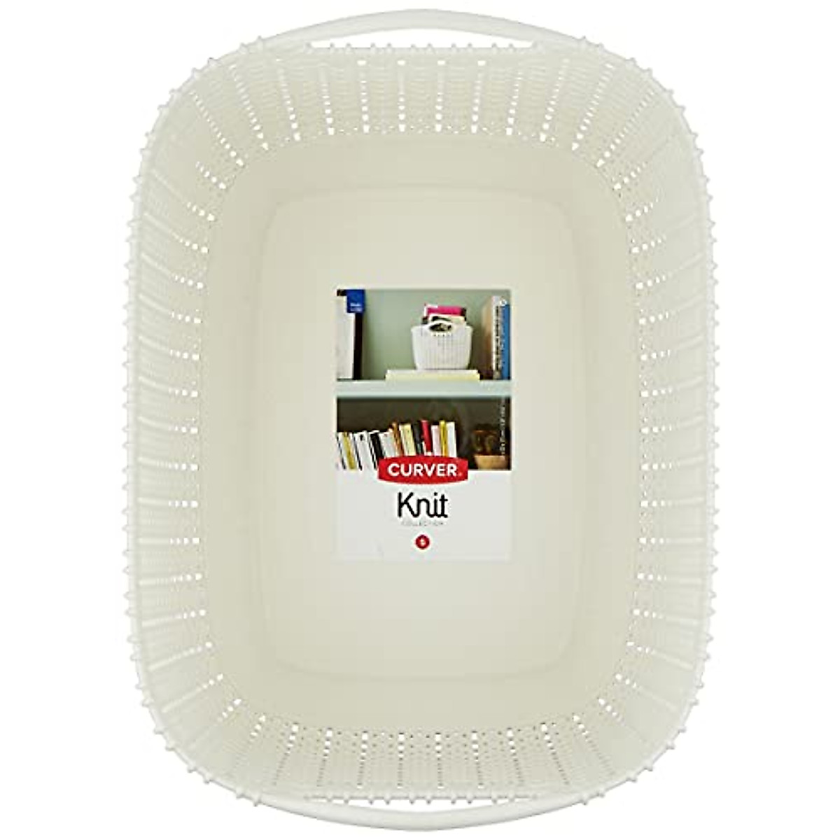 Curver Basket Knit Rectangular 8L in White, 30 x 22.5 x 17 cm