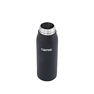 CAREZ SUPERLIGHT Insulated Stainless Steel 100% BPA-Free Leakproof Water Bottle for Office, Gym, Travels with Temperature Retention - Superlight, Anti-slippery, Vacuum Flask (Black Onyx)