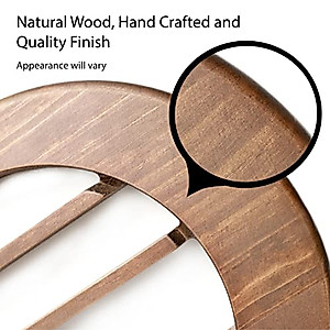 Hijnx Moon Premium Round Wall Shelf for Crystals Display - Essentials Storage Shelf - Solid Wood Craftsmanship Wall Art - Crescent Moon Shelf - Beautiful & Decorative for Your Beloved Ones., Brown