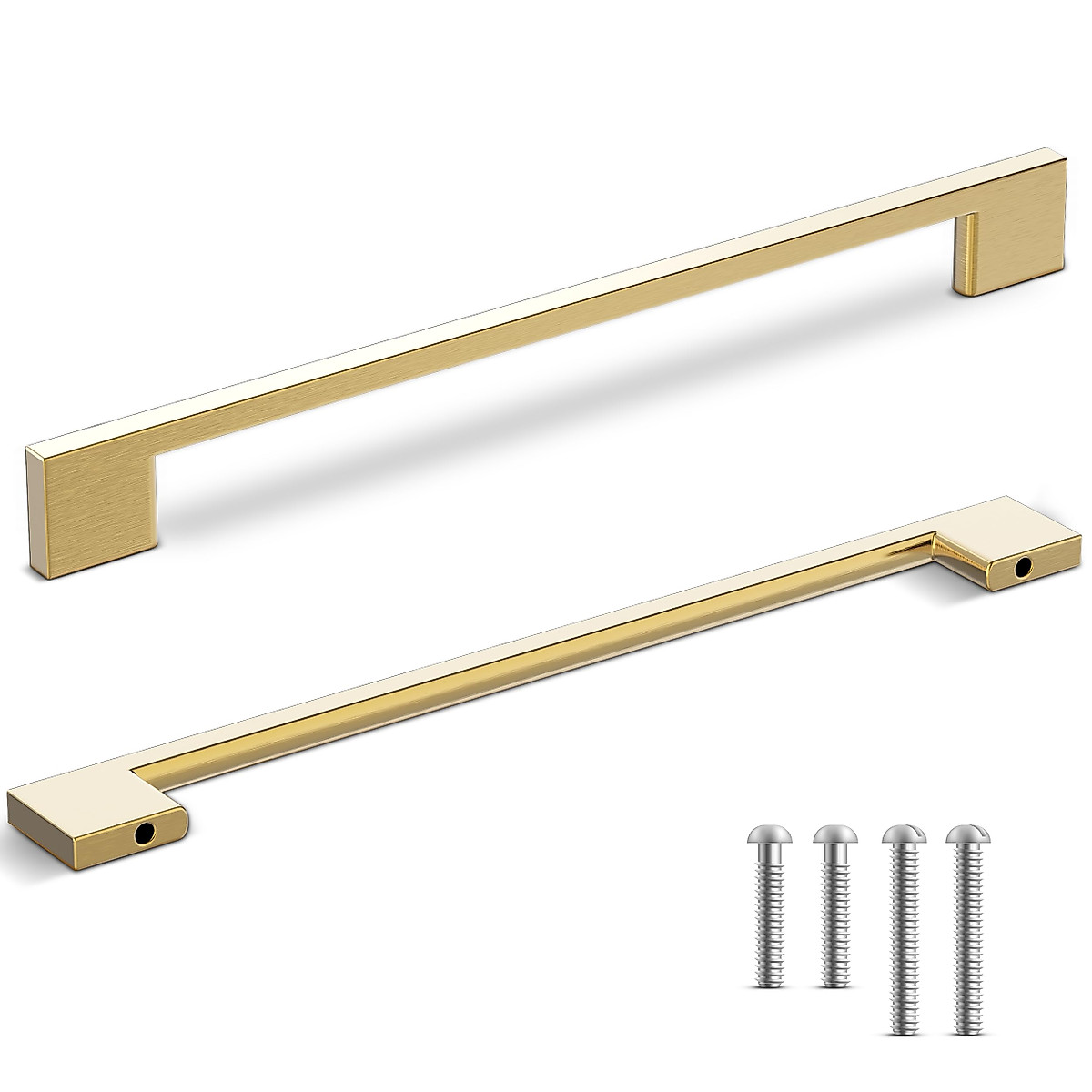 Southern Hills 5pc Brushed Gold Cabinet Pulls - 8.75" (224mm) Screw Spaced Gold Pulls for Cabinets and Drawers, Dresser, Gold Hardware for Cabinets, Kitchen Cabinet Handles
