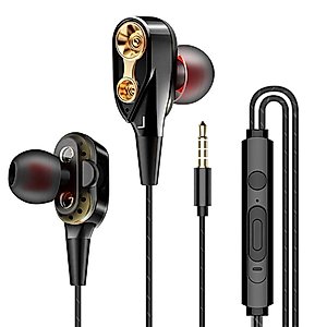 Wired Earbuds in Ear Headphones with Microphone, 3.5mm in-Ear Headset Earphones, Volume Control Sport Gaming Headset for iPhone Xiaomi Samsung Huawei, Computer, Laptop, PC (Black)