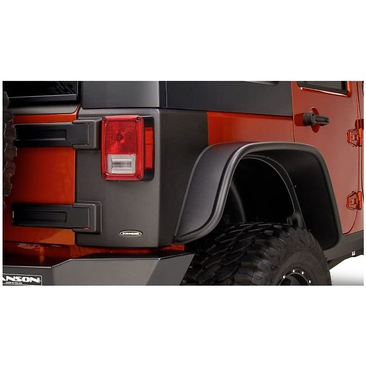 Bushwacker Trail Armor Rear Corner Covers | 2-Piece Set, Black, Textured Finish | 14010 | Fits 2007-2018 Jeep Wrangler JK Unlimited