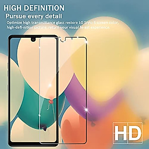 LG Stylo 6 Screen Protector By YEYEBF, [2 Pack]Full Coverage Tempered Glass [Case-Friendly][Bubble-Free][3D Glass] Screen Protector Glass For LG Stylo 6