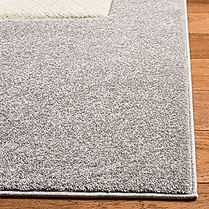 SAFAVIEH Carousel Kids Collection 4' Square Grey/Ivory CRK165B Elephant Nursery Playroom Area Rug