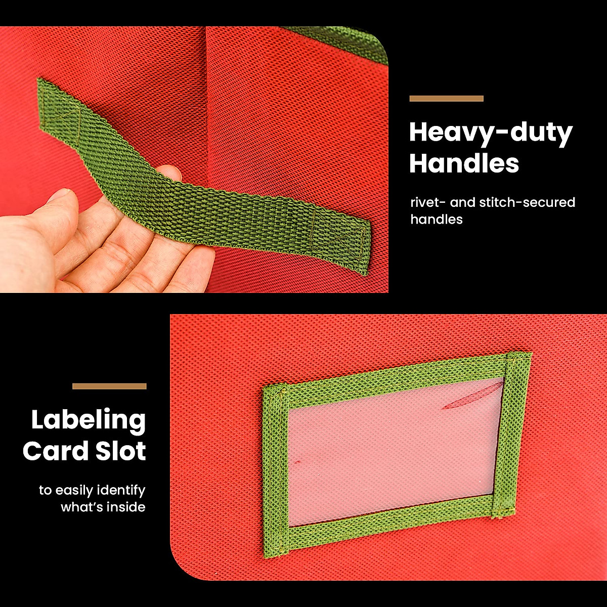 Premium Christmas Ornament Storage Container - Fits 128 Holiday Decorations in Tear-Proof Fabric Box