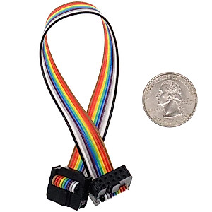 whiteeeen 10pcs 10 Pin for Flat Colorful Ribbon Cable 0.1" Pitch Female to Female Sockets About 7.87" IDC Connector