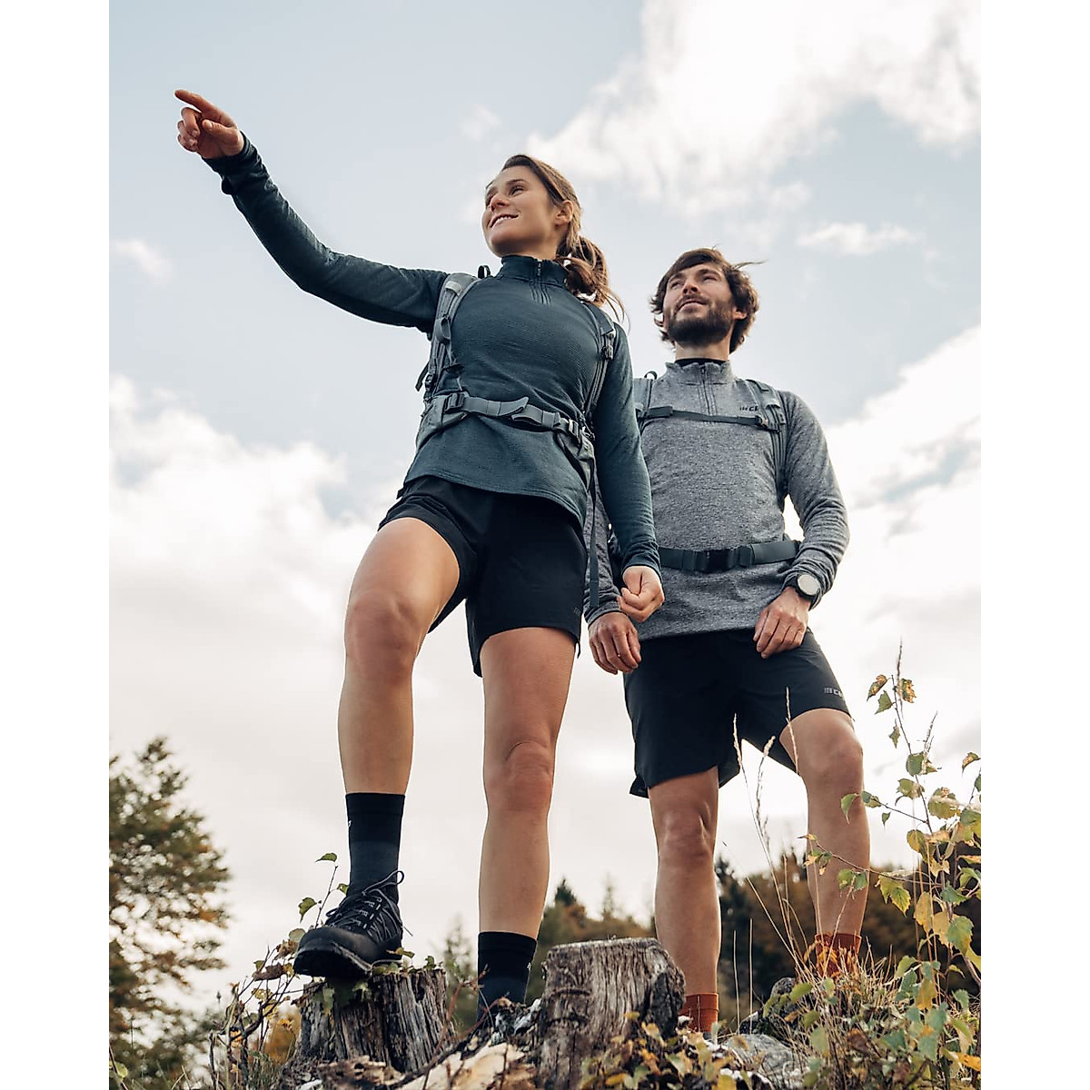 CEP Merino Wool Hiking Mid-Cut Socks, Stonegrey/Grey, Women, II (SM)