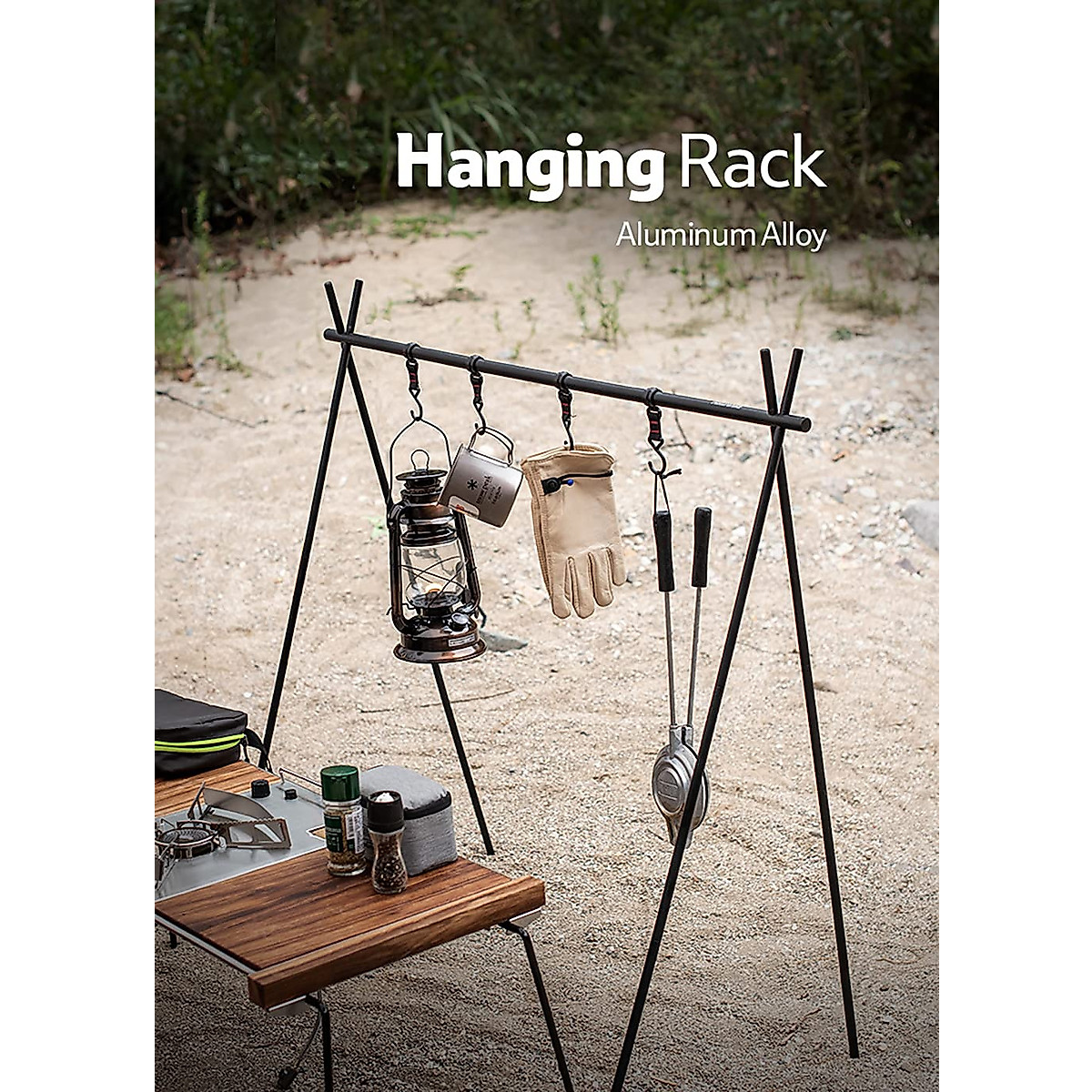 phsmoo Folding Hanging Rack Travel Camping Shelf Triangle Rack Assembly Storage Picnic Rack