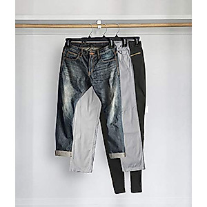 Hanger Central Recycled Heavy Duty Plastic Bottoms Hangers with Ridged Pinch Clips Pants Hangers, 8/10/12/14 Inch, Black, 100 Pack (8")