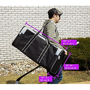 Jetstream Heavy Duty Hockey Bag | Multi Pocket Travel Duffel Bag | Large Sports Gym Equipment with Water Repellency | Foldable Luggage Bag with Padded Handles For Camping (36 Inch, Grey)