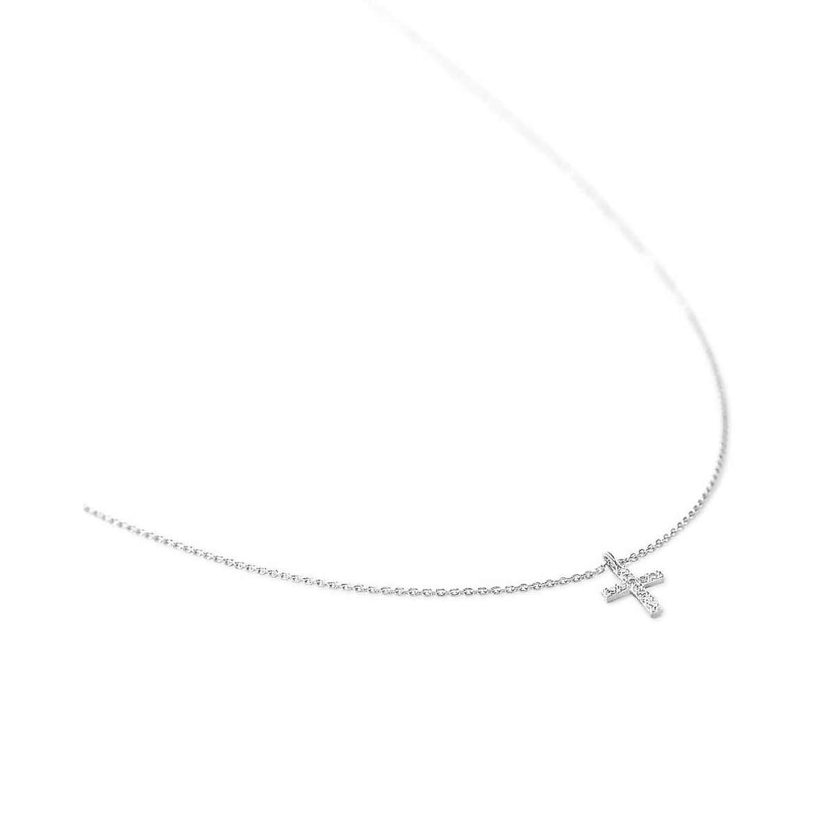 Kendra Scott White Diamond Cross Pendant Necklace in 14k White Gold, Fine Jewelry for Women