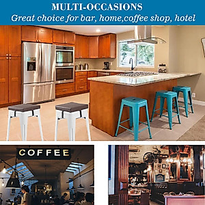 ANWUCHEN Bar Stool Cushions Square,PU Leather Square Seat Cushion Thick Kitchen Dining Chair Cushion Pads with Ties Elastic Bands Waterproof Oilproof Removable Adjustable Buckles(12"X12",Beige)