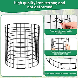 Keten 5 Pack Plant Protector from Animals, 15pcs Metal Mesh to Keep Animals Out, 13.7'' Dia x 13.7'' H Plant Cages, Garden Protection Bunny Barricades from Chicken Squirrels for Flowers & Vegetables