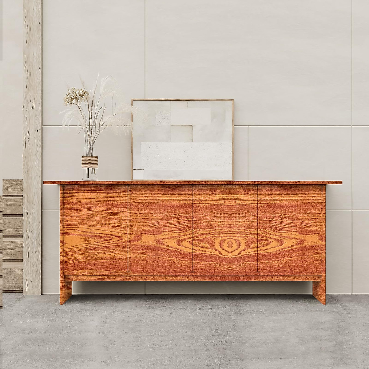 HATOKU 17.7" x 196" Brown Wood Peel and Stick Wallpaper, Contact Paper for Cabinets PVC Self Adhesive Wallpaper for Desk Drawer Shelf Liner