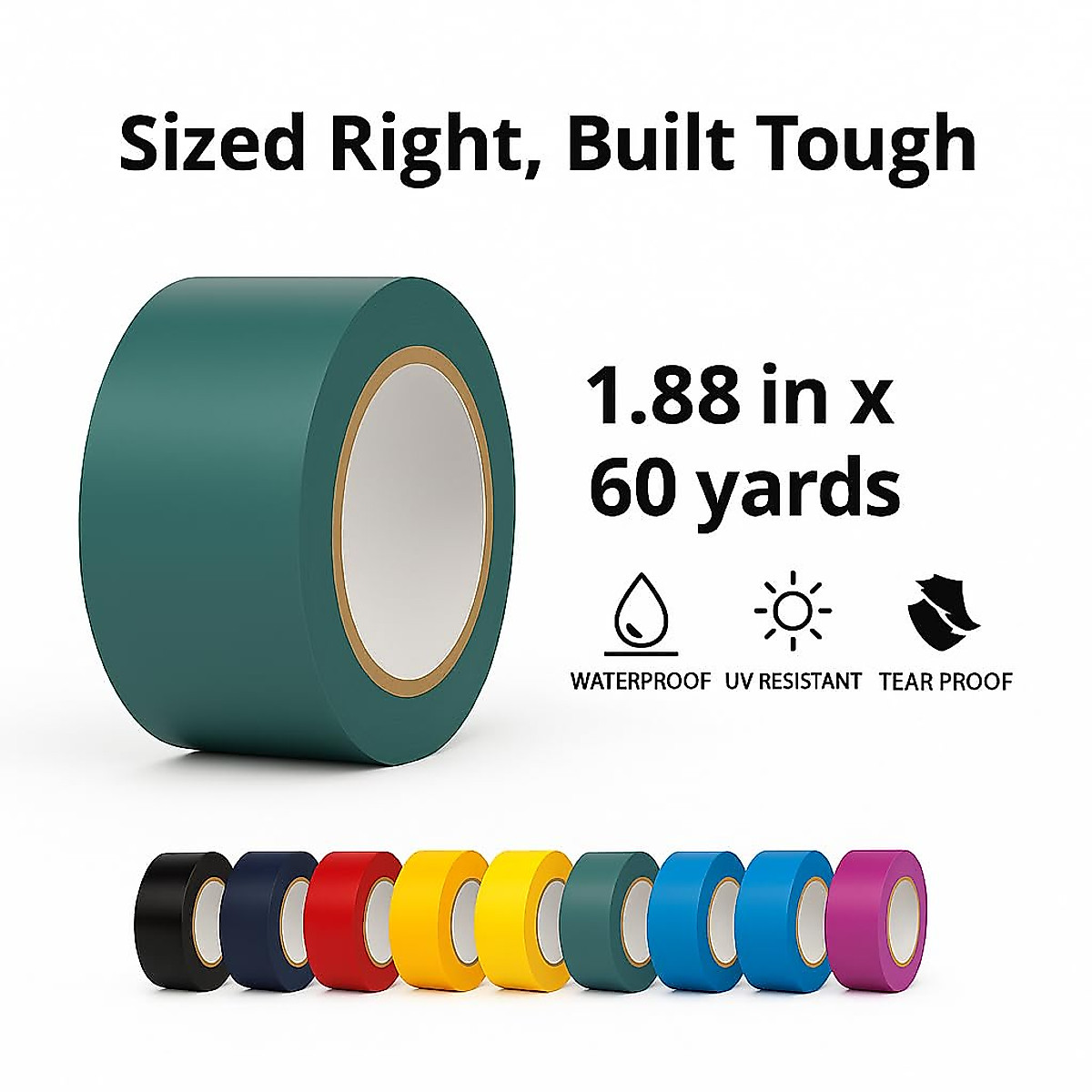 MG888 Multi-Purpose Duct Tape 1.88 Inches x 60 Yards, Crafts, Repairs & DIY Projects, 1 Roll (Red)