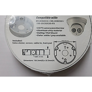 KENUCO Junction Box/Mounting Base Hik-compatible Turret Camera DS-2CD23x2 (10 Pack, White)