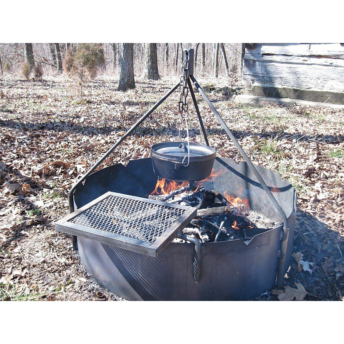 Fire Ring King -36" FireRing + Tri Pod & Swing Grate