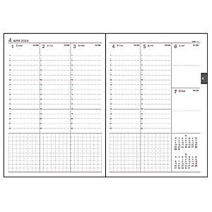 Daigo E2316 2024 Planner Appointment Weekly Vertical Black (Begins September 2023)