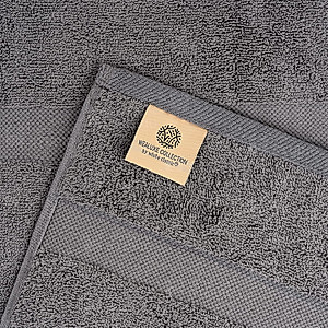 Wealuxe Charcoal Bath Towels Set of 4, Cotton Body Towel for Hotel, Gym, Spa, Soft Extra Absorbent Quick Dry Towels for Bathroom 27x52 Inch