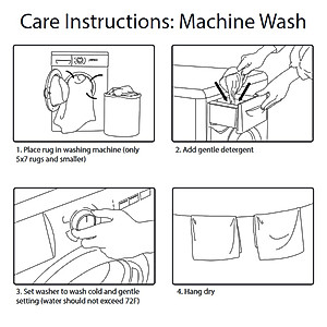 Machine Washable Leaves Design Non-Slip Rubberback 2x3 Pack of 2 Traditional Area Rug for Entryway, Bedroom, Kitchen, Bathroom, 2'3" x 3' - Pack of 2, Brown