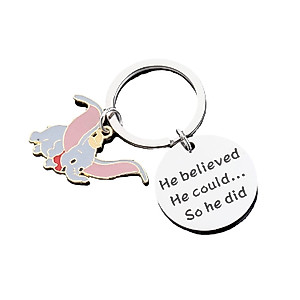 LuoHao Animal Elephat Domb Keychains Gifts for Men Women Child