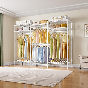 VIPEK V5i Garment Rack Heavy Duty Clothes Rack, Freestanding Closet Wardrobe Clothing Rack, White