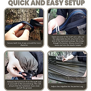 onewind Ultralight Camping Hammock, 11ft Double Layer Hammock Portable Lightweight Large Hammock with Tree Straps for Winter Camping, Backpacking and Hiking, OD Green