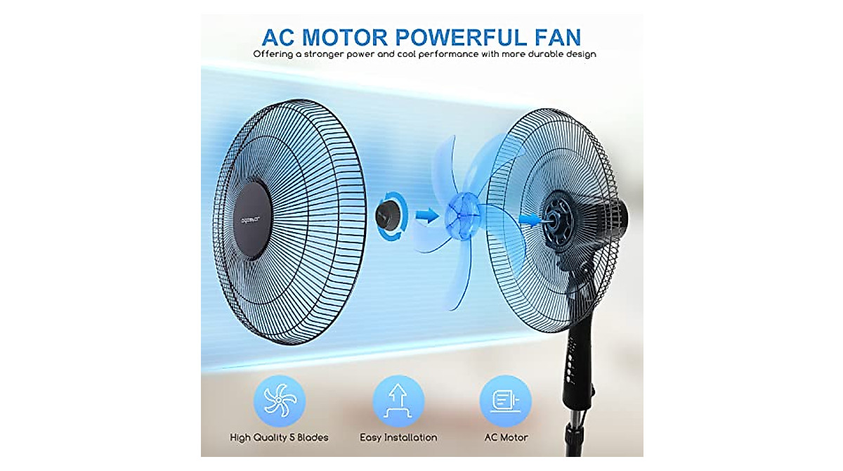 Aigostar 16" Oscillating Fan with Remote & Timer