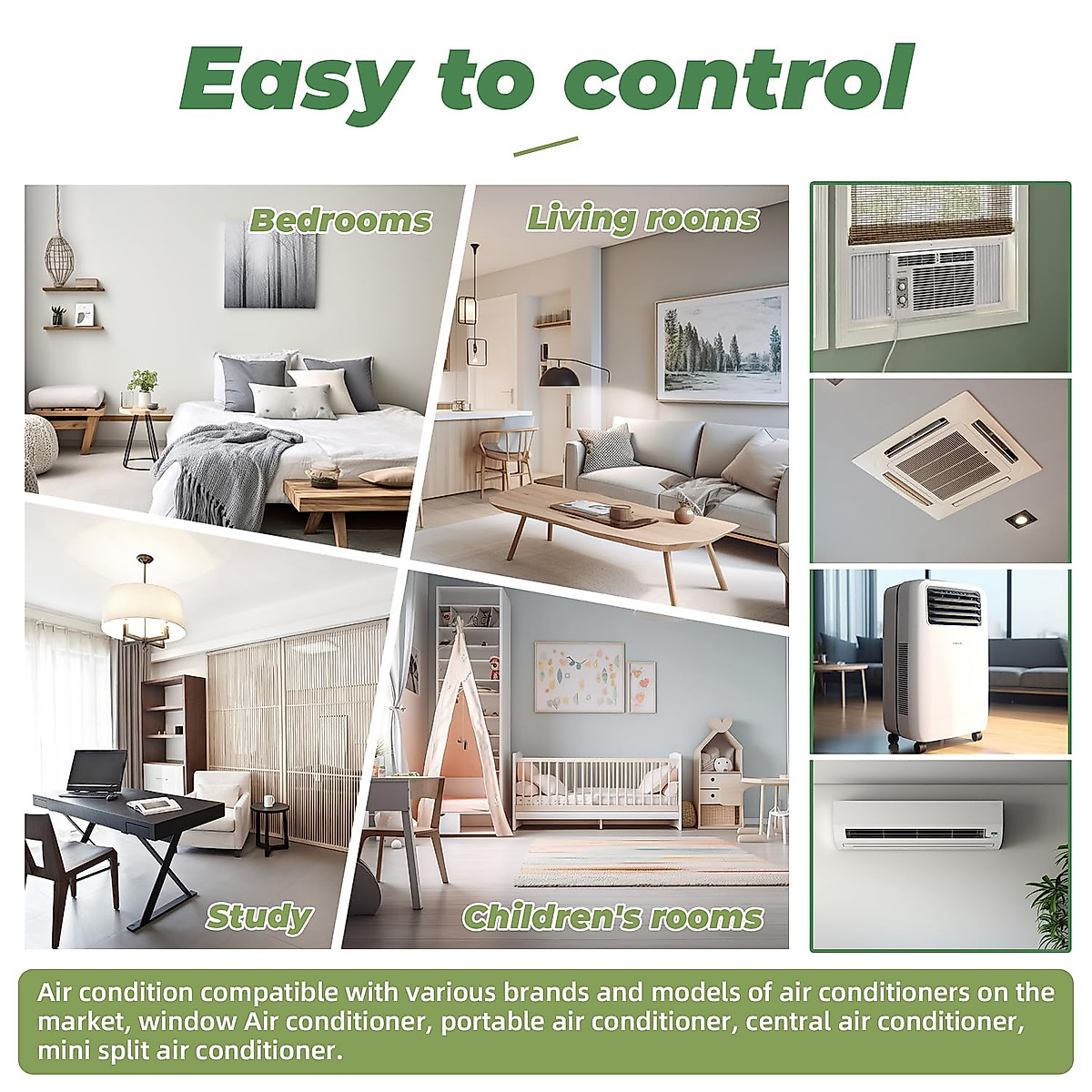 Universal AC Remote Control - 6000 in 1 LCD A/C Conditioning Controller for Multiple Brands Including Mitsubishi, Toshiba, Hitachi, Fujitsu, Daewoo, LG, Samsung, Electrolux, Sanyo, and AUX