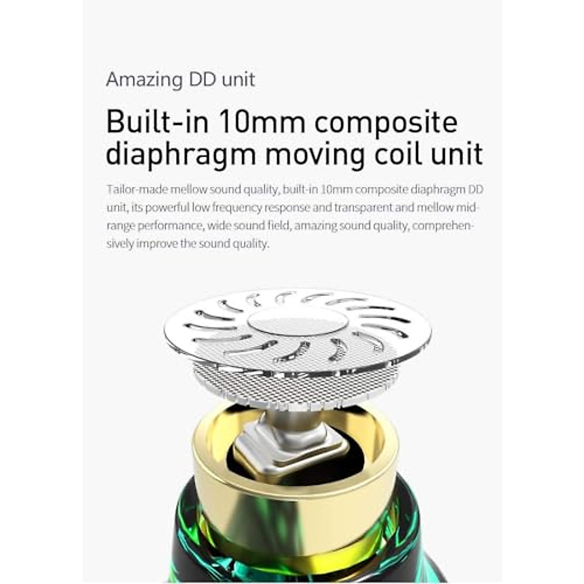 H HIFIHEAR KBEAR KS2 in Ear Monitors Earbuds, 1BA 1DD Stereo in Ear Earphones, HiFi IEM Headphone Headset Noise Cancelling Hybrid Earphone with Removable Cable for Running Walking (with mic, KS2 Cyan)