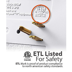 Fosmon 6 Outlet Surge Protector 1200 Joules with 2 USB Ports Charger (3.1A), Multi Plug Outlet Extender 1875 Watt, 3-Prong Grounded Wall Tap Adapter