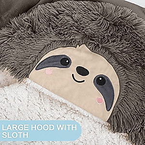 Sloth Wearable Hooded Blanket for Adults - Super Soft Warm Cozy Plush Flannel Fleece & Sherpa Hoodie Throw Cloak Wrap - Sloth Gifts for Women Adults and Kids