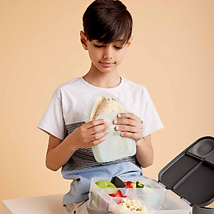 b.box NEW Silicone Sandwich Pocket | Reusable Silicone Pouch, Bento Box Divider | Fits in Lunch Box | Microwave, Freezer & Dishwasher Safe | Food Meal Prep Storage Container (Ages 3+, Forest)